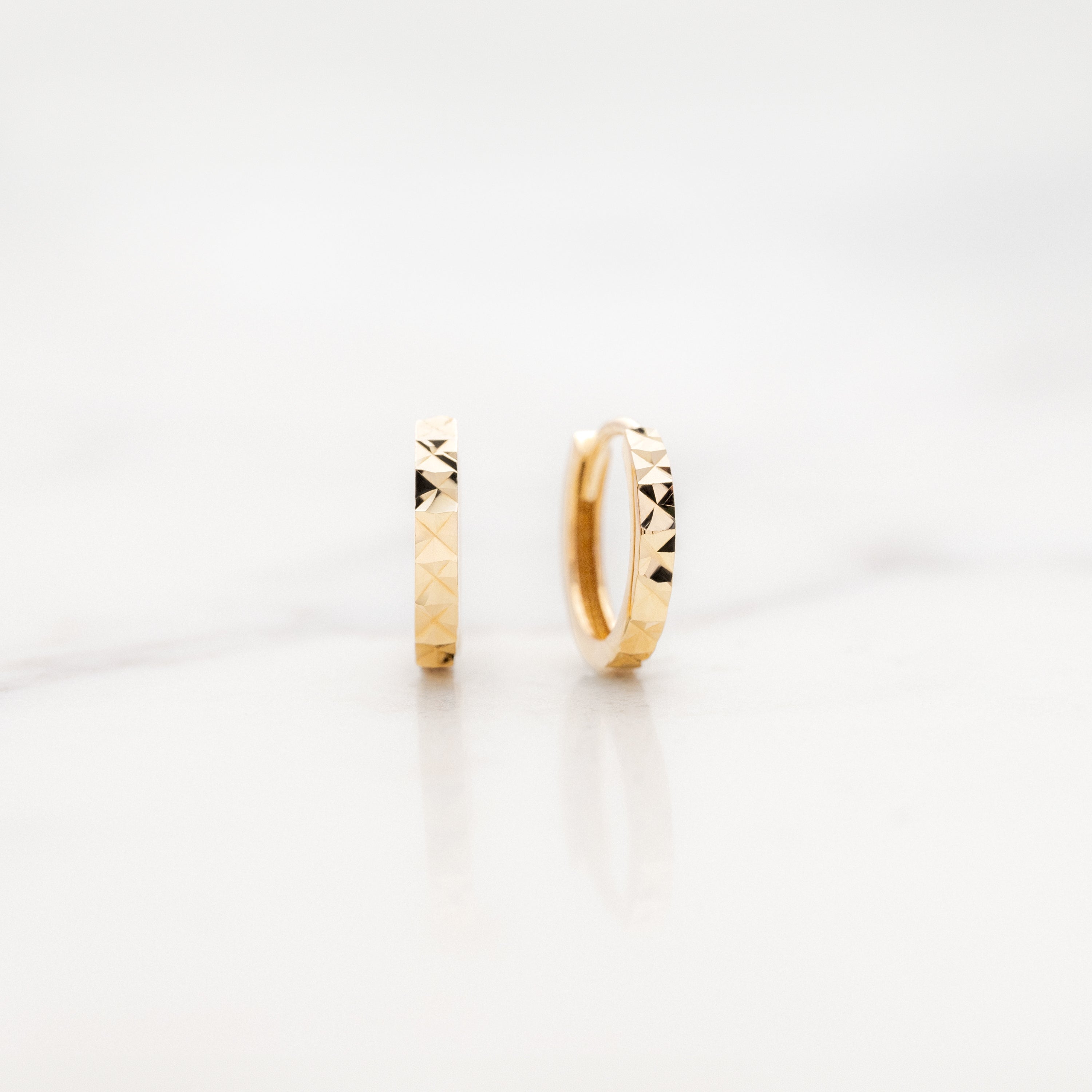 Petite Faceted Hinged Hoop Earrings – Jenni Stuart Fine Jewelry