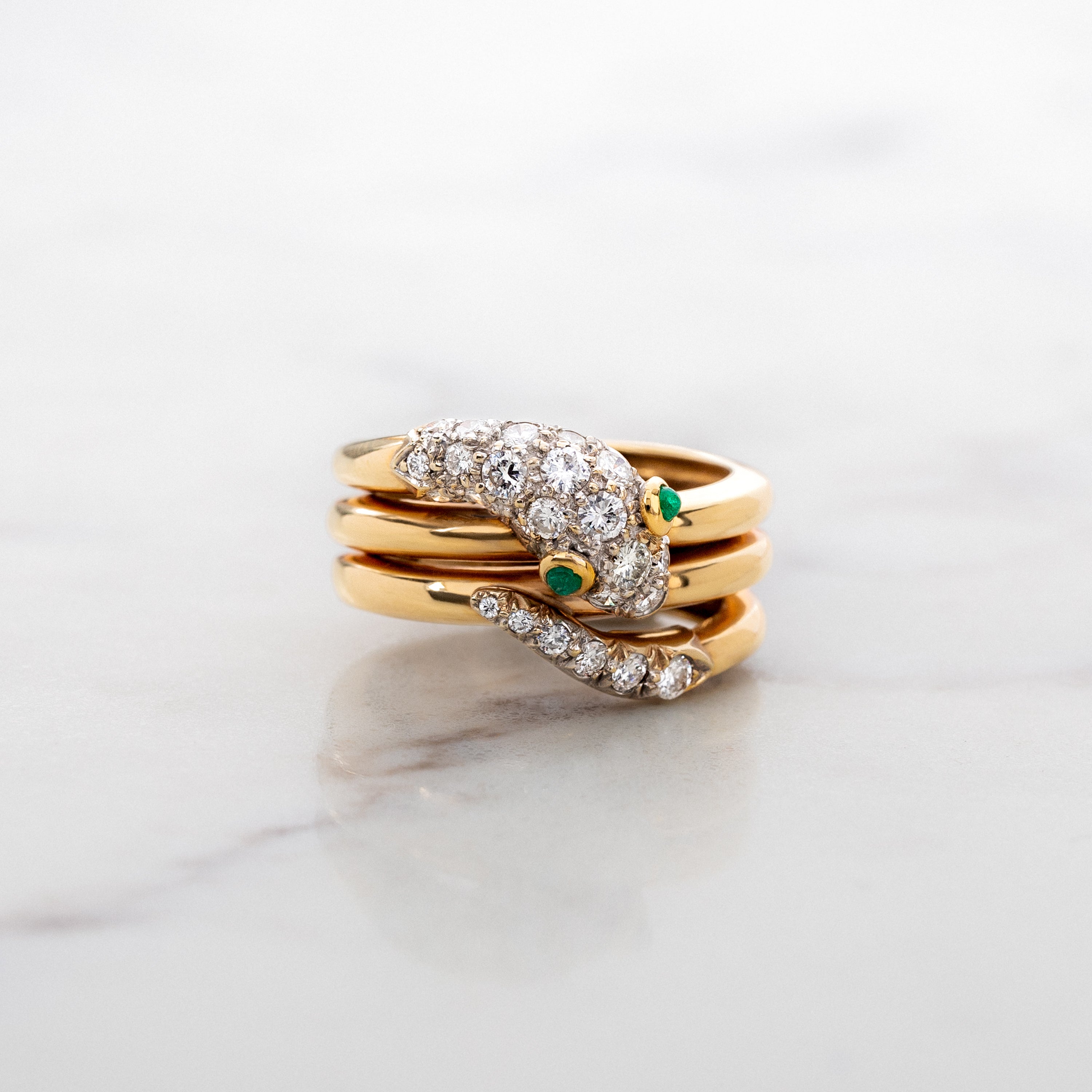 Vintage Emerald Eyed Snake Ring – Jenni Stuart Fine Jewelry