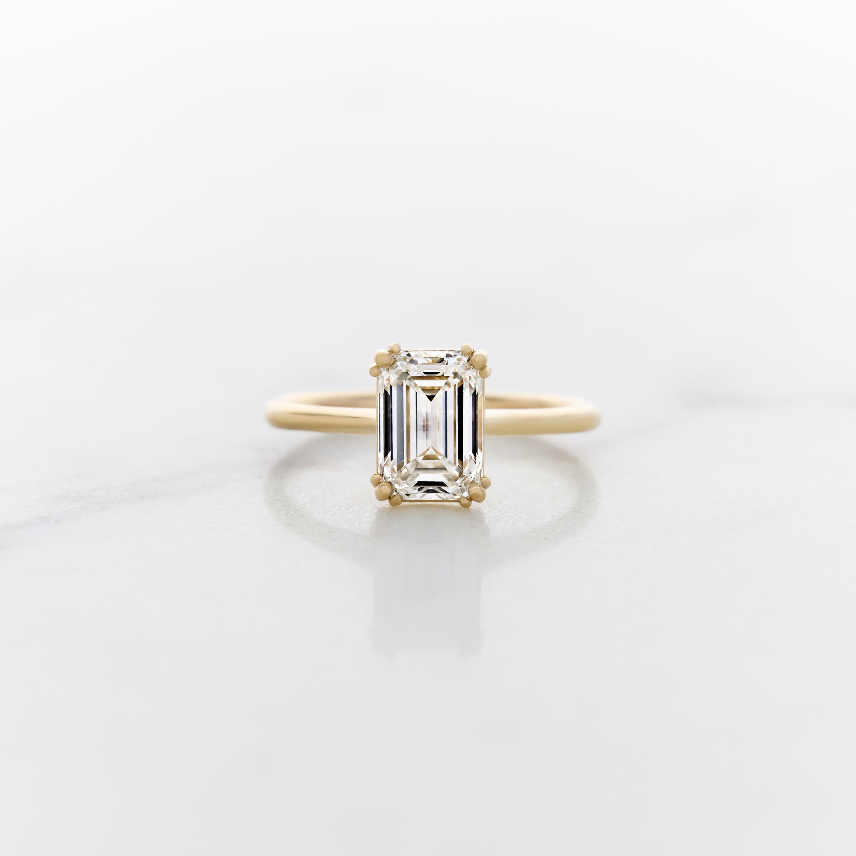 2.05ct Emerald Cut Lab Grown Diamond Tulip Solitaire – Jenni Stuart ...