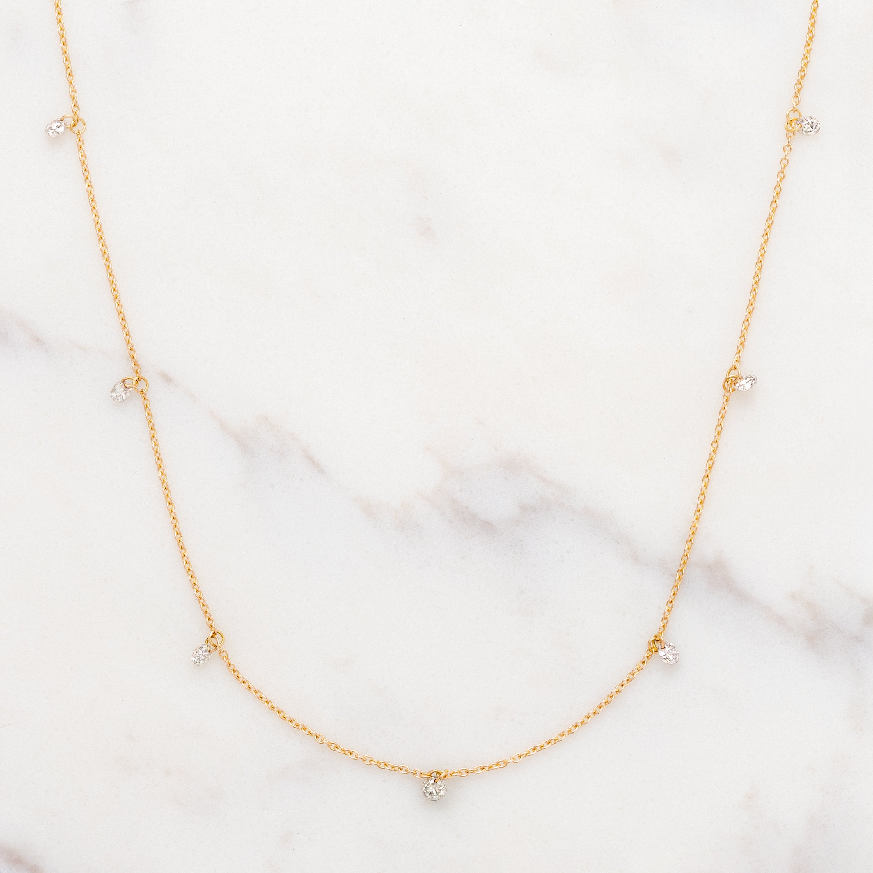 Floating Champagne Diamond Station Necklace – Jenni Stuart Fine Jewelry