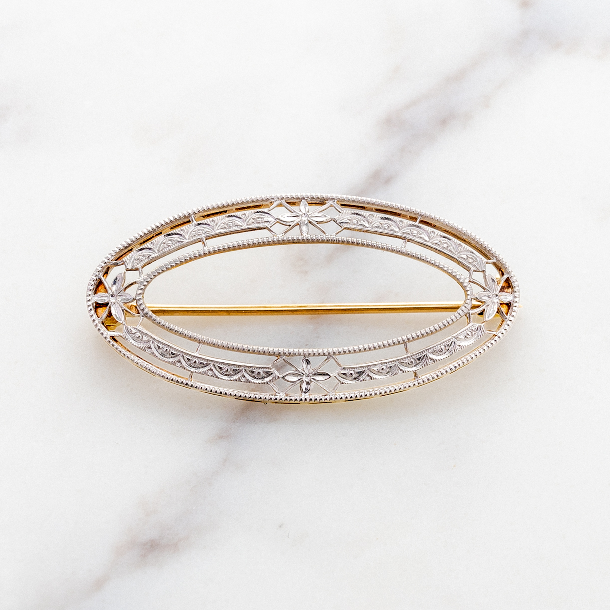 Filigree Oval Pin – Jenni Stuart Fine Jewelry